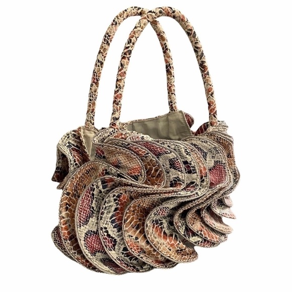Chico's | Bags | Chicos Vintage Reptile 9s Embossed Faux Leather Tiered ...